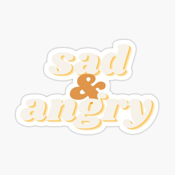 "Sad and Angry Sticker" Sticker for Sale by CapturedReality | Redbubble