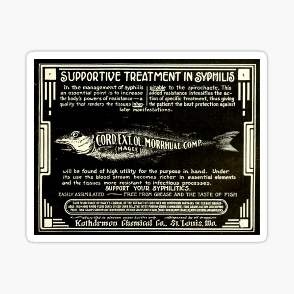 "A GREAT VINTAGE SYPHILIS CURE ADVERTISEMENT!" Sticker for Sale by ...