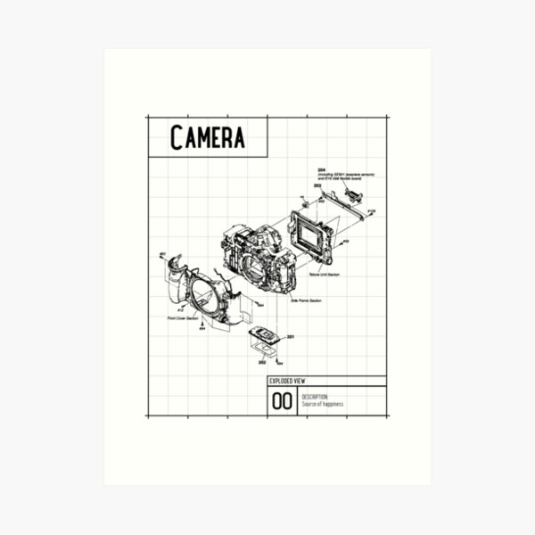"Camera exploded view " Art Print for Sale by lordapoth | Redbubble