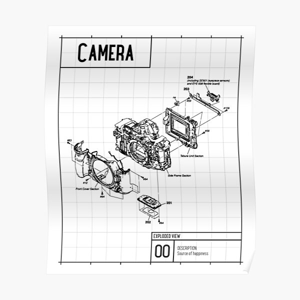 "Camera exploded view " Poster for Sale by lordapoth | Redbubble