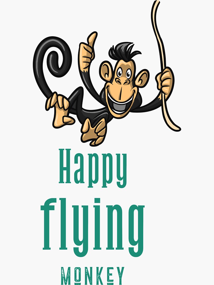 "Flying Monkey" Sticker for Sale by AyasArt | Redbubble