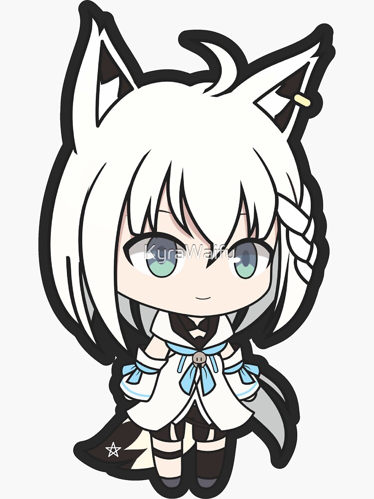 Pegatina «Shirakami Fubuki - Hololive» de KyraWaifu | Redbubble