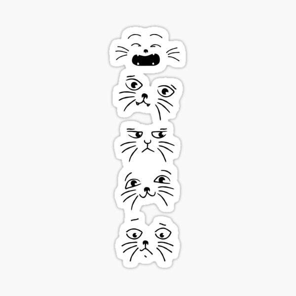 "All the feelines - Cat facial expressions" Sticker for Sale by NeuroFriend | Redbubble