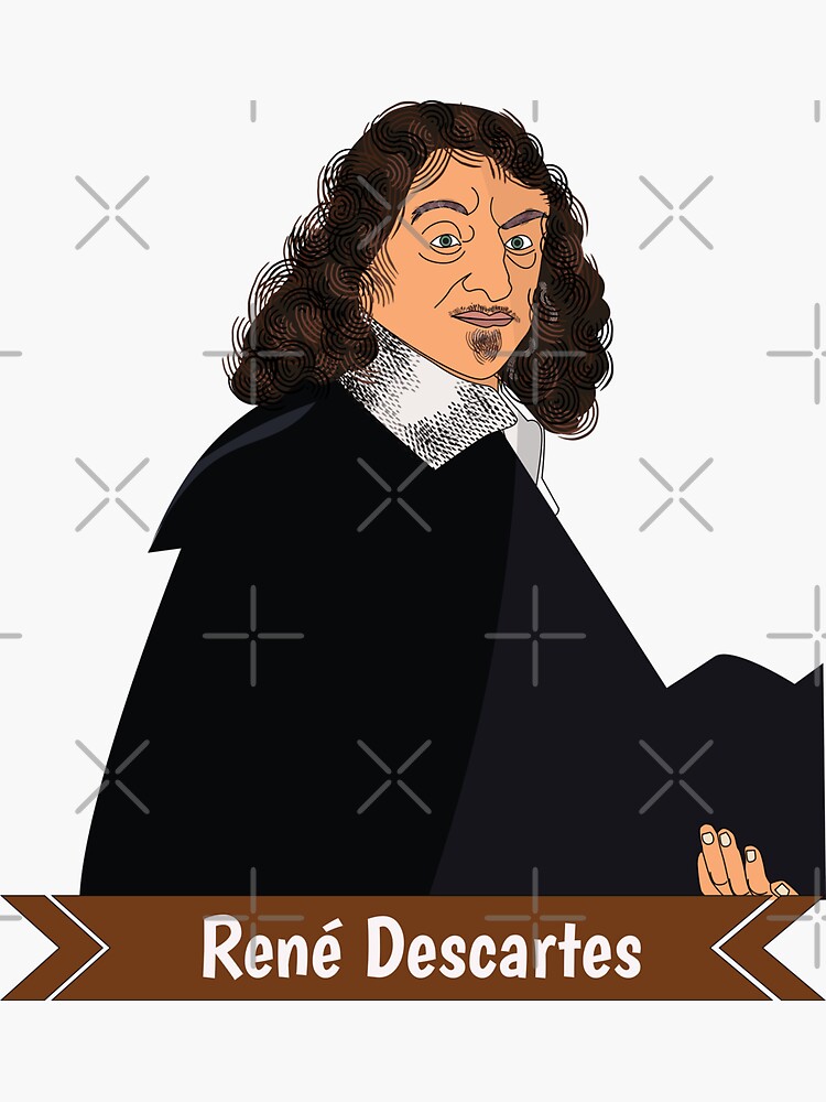 "René Descartes poster |" Sticker for Sale by kartickdutta101 | Redbubble