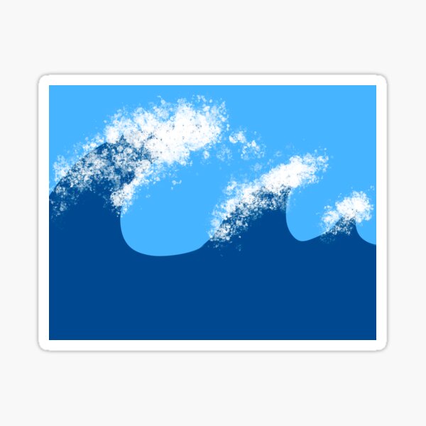 "Deep Blue Ocean Waves with White Rolling Tides" Sticker for Sale by ...