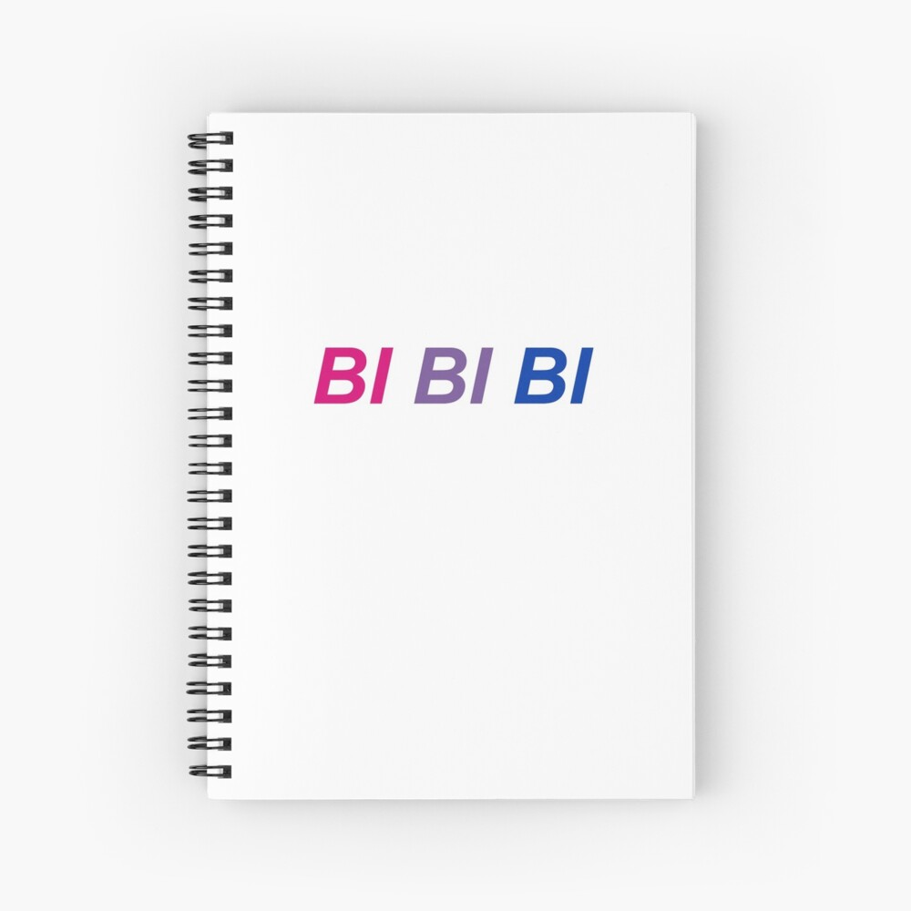 "Bi Bi Bi Pride Flag NSYNC Horizontal Minimalist Text" Spiral Notebook ...