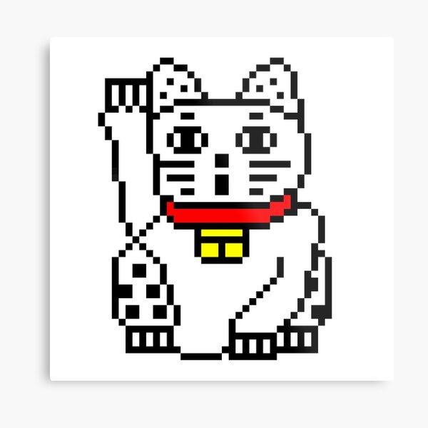 Pixel Lucky Cat Wall Art | Redbubble
