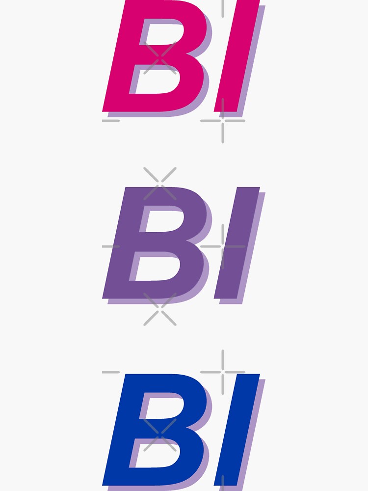 "Bi Bi Bi Pride Flag NSYNC Vertical Text with Purple Shadow" Sticker ...