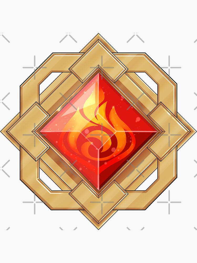 "Liyue Pyro Vision V2" Sticker for Sale by chaiimu | Redbubble