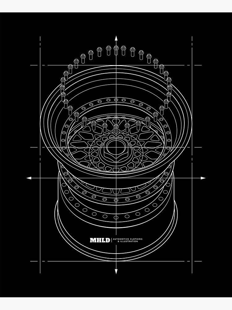 "Wheel Rim Sketch Construction Illustration" Sticker for Sale by ...