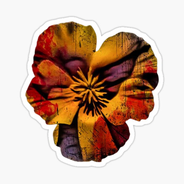 "Purple Yellow And Red Abstract Poppy" Sticker for Sale by ...