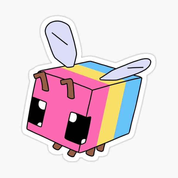 "Cute Minecraft Pride Bee Pan" Sticker by UnknownAndSugal | Redbubble