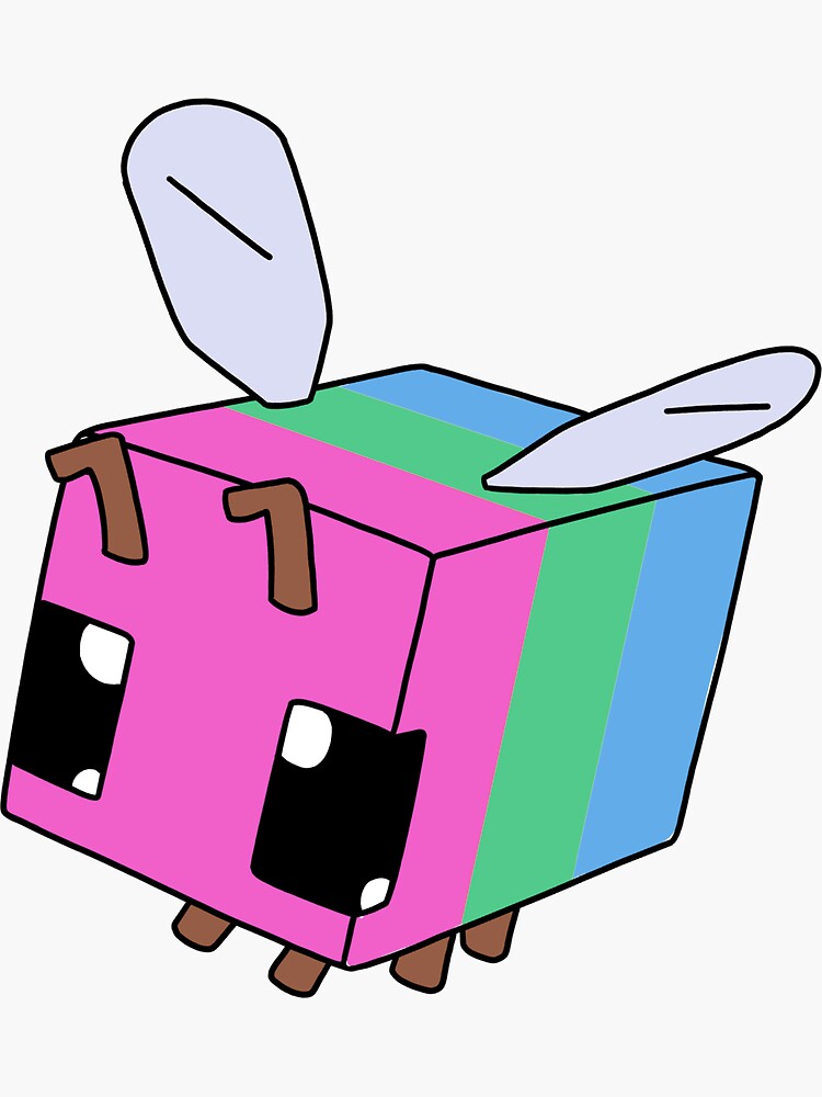 "Cute Minecraft Pride Bee Poly" Sticker for Sale by UnknownAndSugal ...