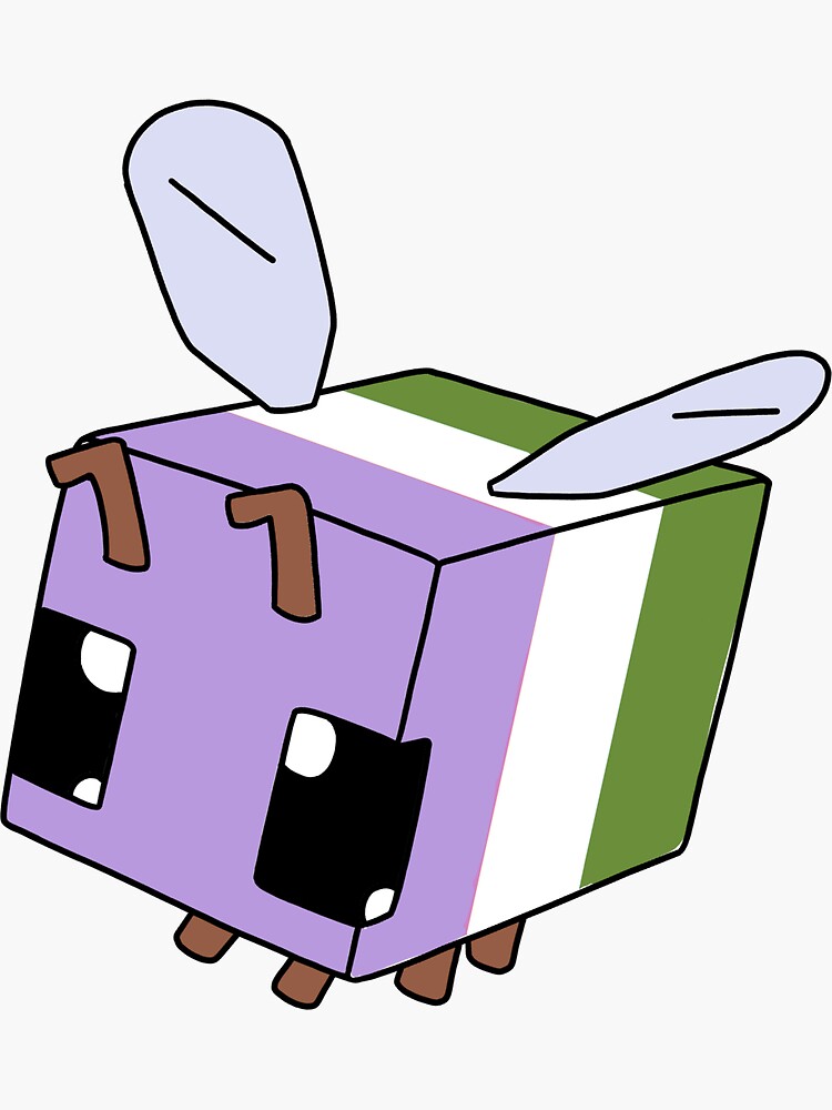 "Cute Minecraft Pride Bee Genderqueer" Sticker for Sale by ...