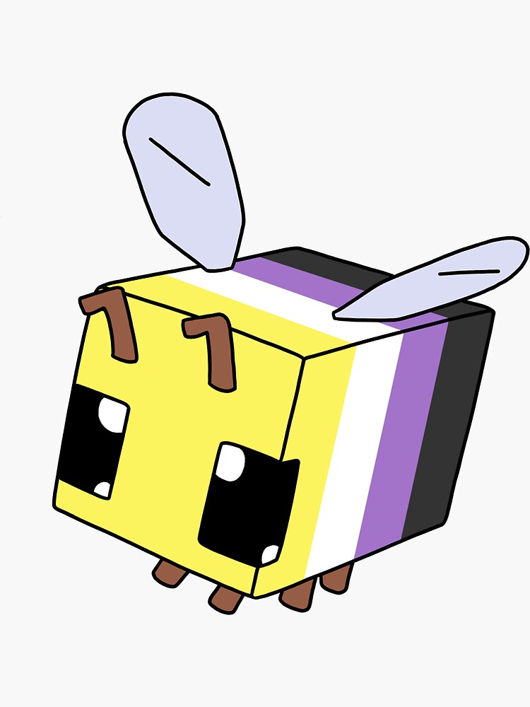 "Cute Minecraft Pride Bee Non binary" Sticker for Sale by ...