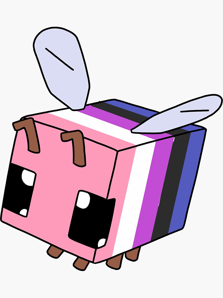 "Cute Minecraft Pride Bee Genderfluid " Sticker for Sale by ...
