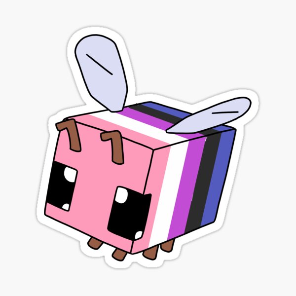 "Cute Minecraft Pride Bee Genderfluid " Sticker for Sale by ...