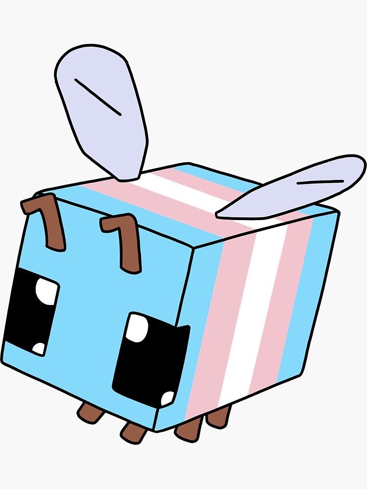 "Cute Minecraft Pride Bee Trans" Sticker for Sale by UnknownAndSugal ...