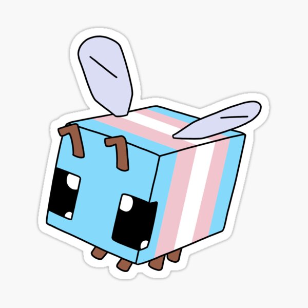 "Cute Minecraft Pride Bee Trans" Sticker for Sale by UnknownAndSugal ...