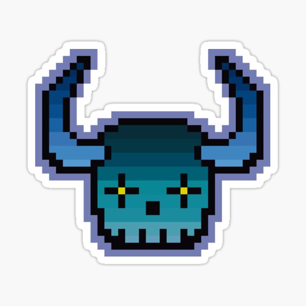 "Blue Pixel Art Demon Skull" Sticker for Sale by LizardGlow | Redbubble