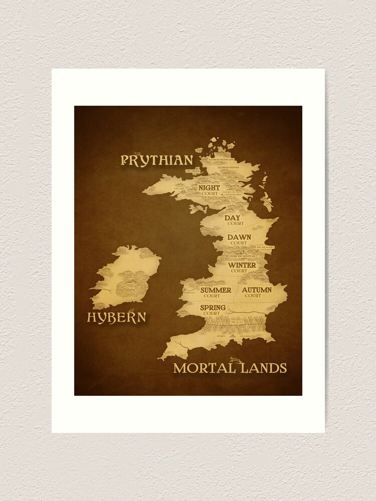 "ACOTAR Vintage Style Prythian Map" Art Print for Sale by elphadora ...