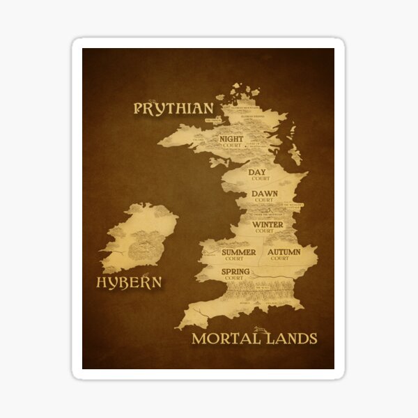 "ACOTAR Vintage Style Prythian Map" Sticker for Sale by elphadora ...