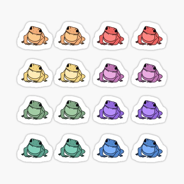 "Mini Rainbow Frogs Bundle" Sticker for Sale by JuneNostalgia | Redbubble