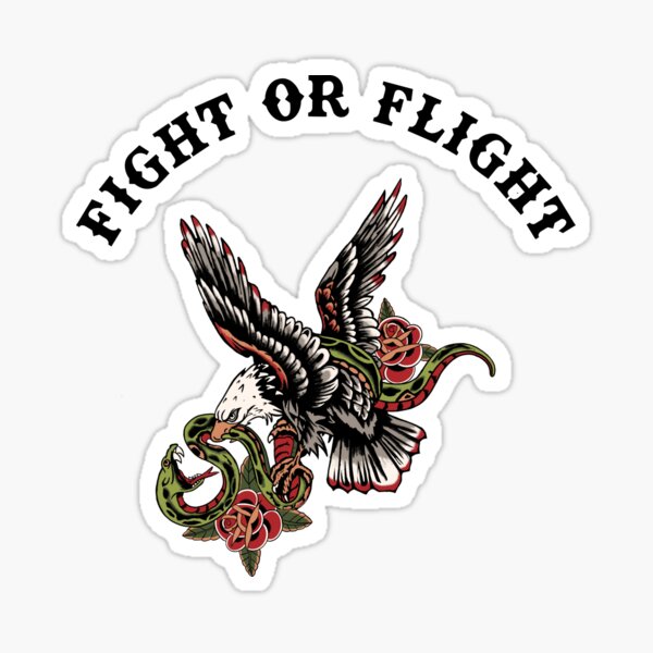"sick traditional eagle tattoo fight or flight " Sticker by badboytees ...