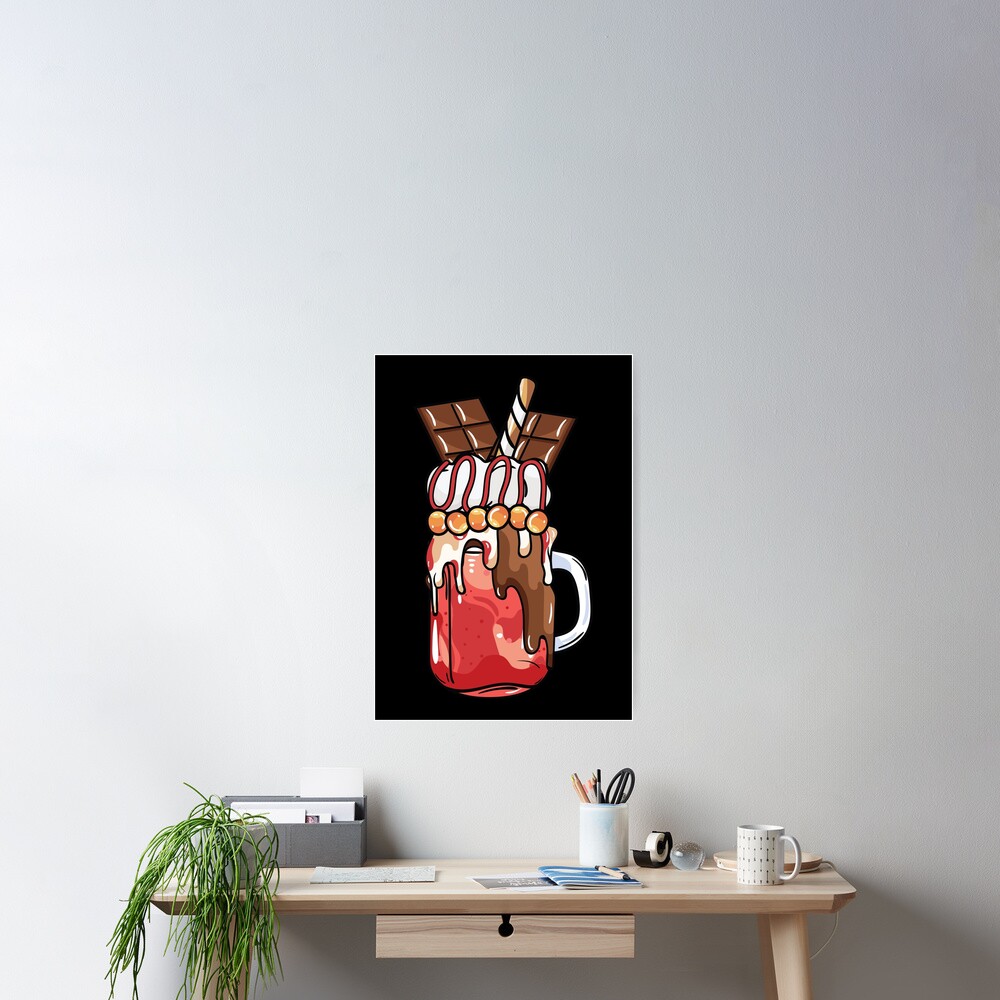 "Red Chocolate Monster Shake" Poster for Sale by NiftyTrinket | Redbubble