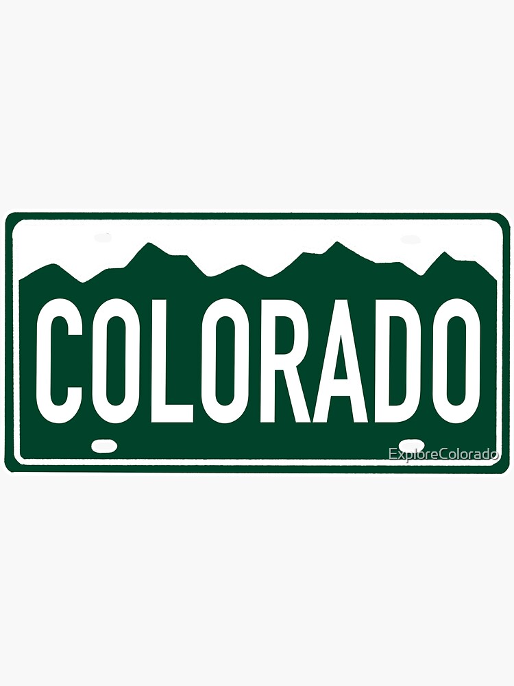 "Colorado White on Green - Colorado License Plate Design" Sticker for ...