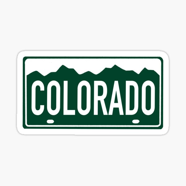 "Colorado White on Green - Colorado License Plate Design" Sticker for ...