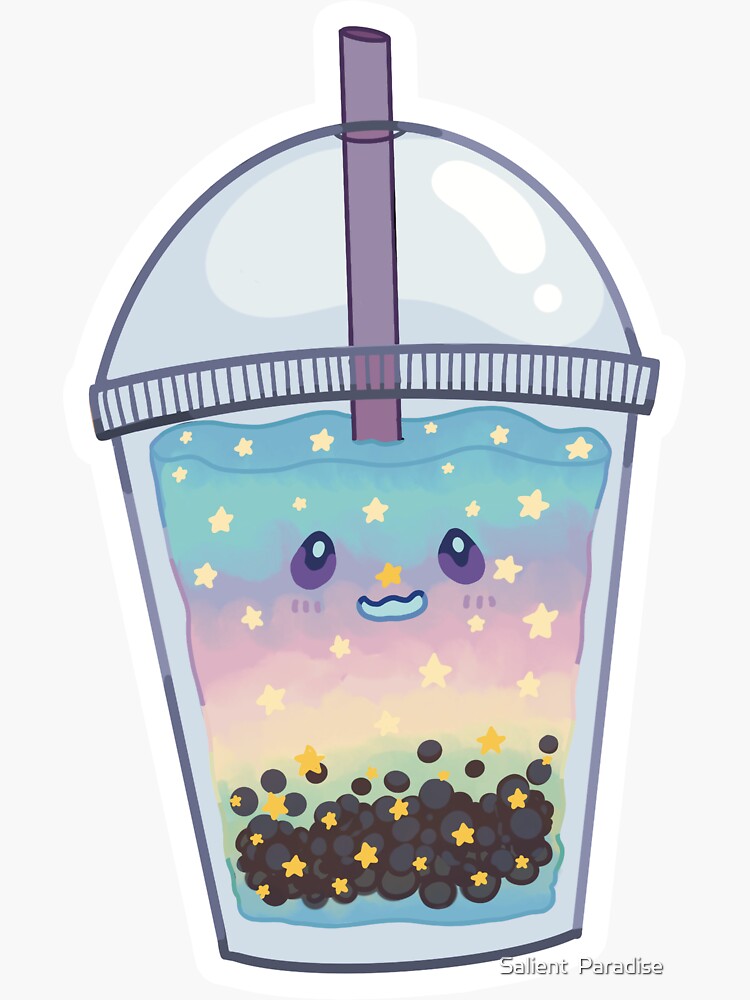 "Cute Kawaii Rainbow Space Bubble Tea " Sticker for Sale by Dimples808 ...
