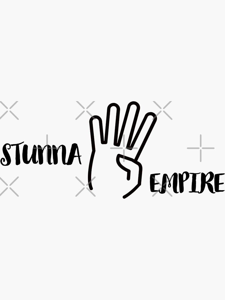 "Stunna empire |four fingers (one hand)" Sticker for Sale by RamiTrend ...