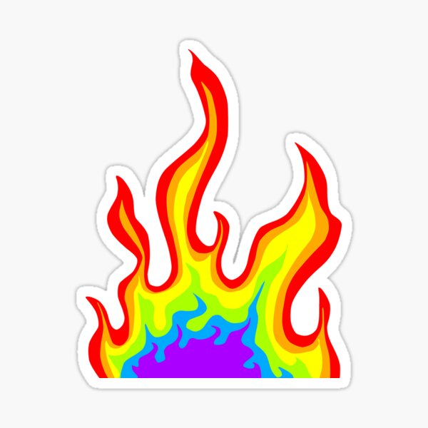 "Rainbow Flame" Sticker for Sale by jensattemptart | Redbubble