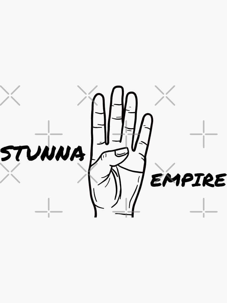 "Stunna empire |four fingers (one hand)" Sticker for Sale by RamiTrend ...