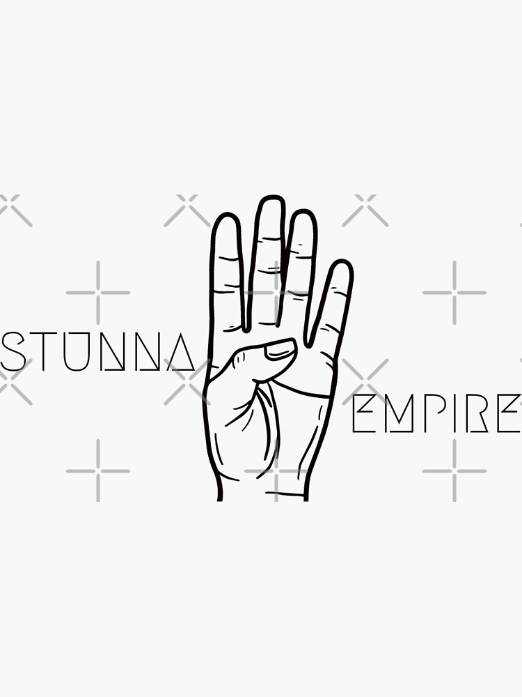 "Stunna empire |four fingers (one hand)" Sticker for Sale by RamiTrend ...