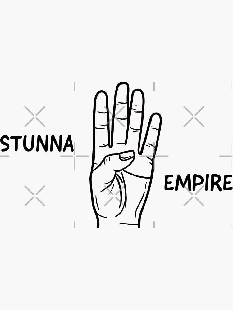 "Stunna empire |four fingers (one hand)" Sticker for Sale by RamiTrend ...