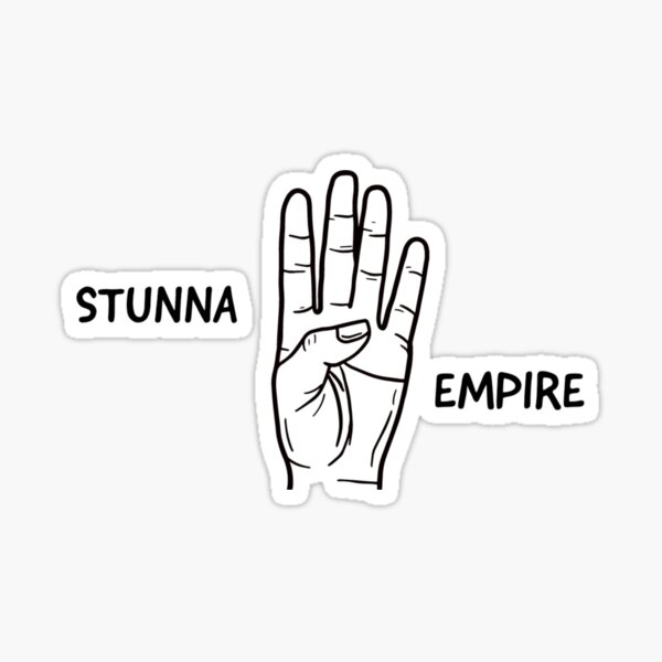 "Stunna empire |four fingers (one hand)" Sticker for Sale by RamiTrend ...
