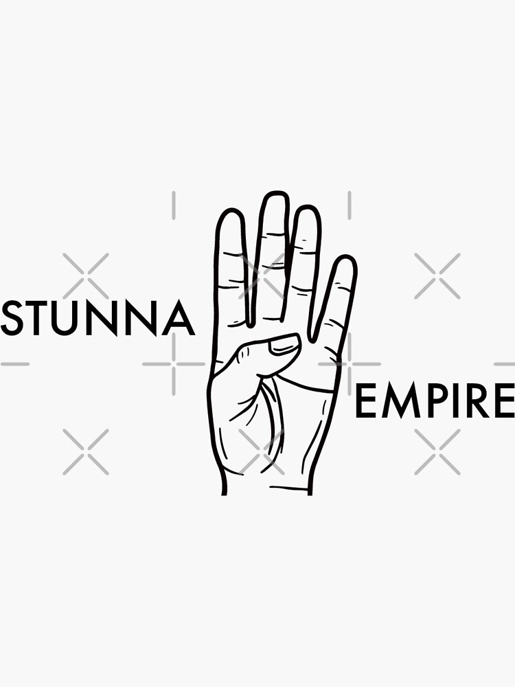 "Stunna empire |four fingers (one hand)" Sticker by RamiTrend | Redbubble
