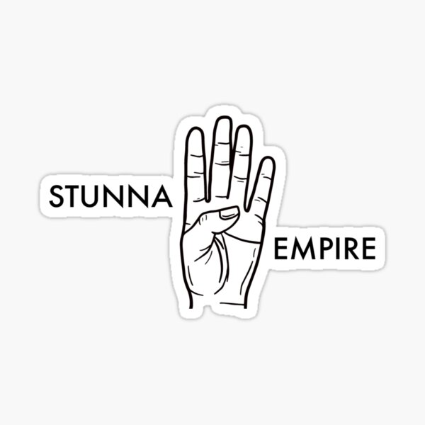 "Stunna empire |four fingers (one hand)" Sticker by RamiTrend | Redbubble