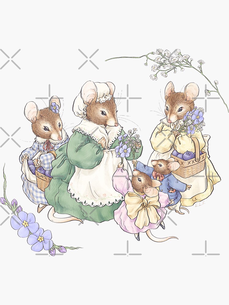 "Forget-Me-Nots and Baby's Breath" Sticker by ElfSama | Redbubble
