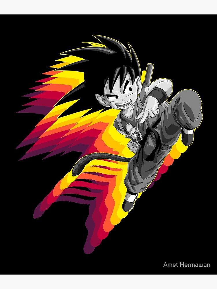 "goku kid dragon ball move so fast" Poster for Sale by amet1992 | Redbubble