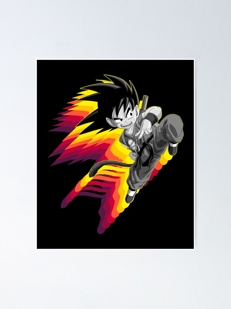 "goku kid dragon ball move so fast" Poster for Sale by amet1992 | Redbubble