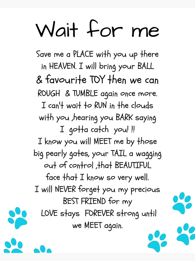 "wait for me" Poster for Sale by Monique Alexander | Redbubble