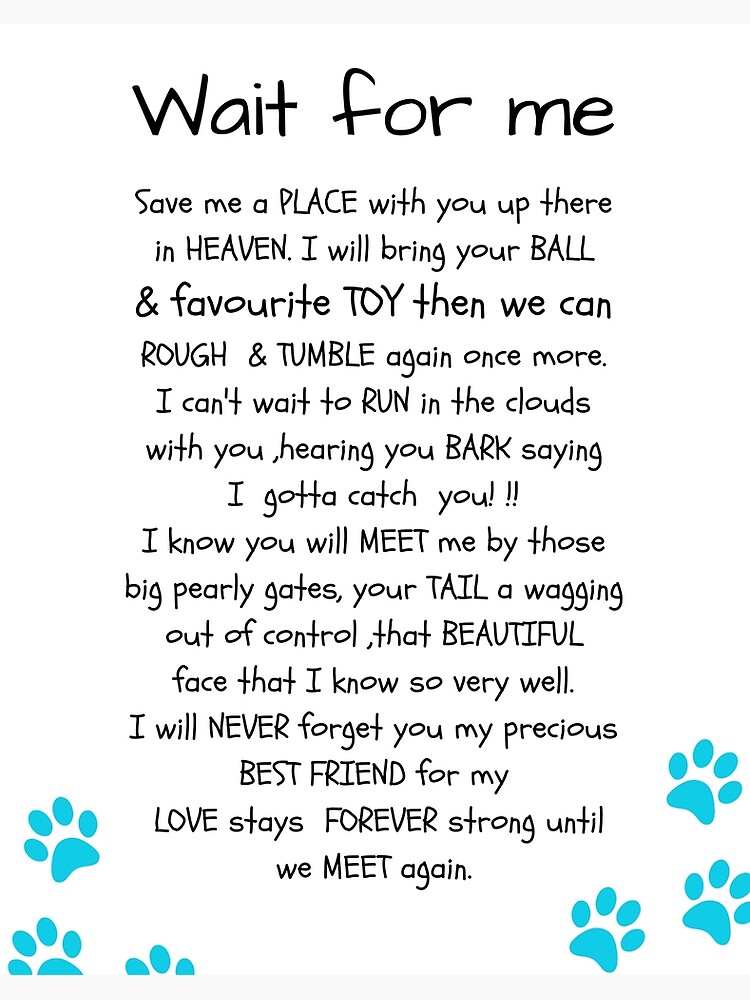 "wait for me" Art Board Print for Sale by Breeney7 | Redbubble