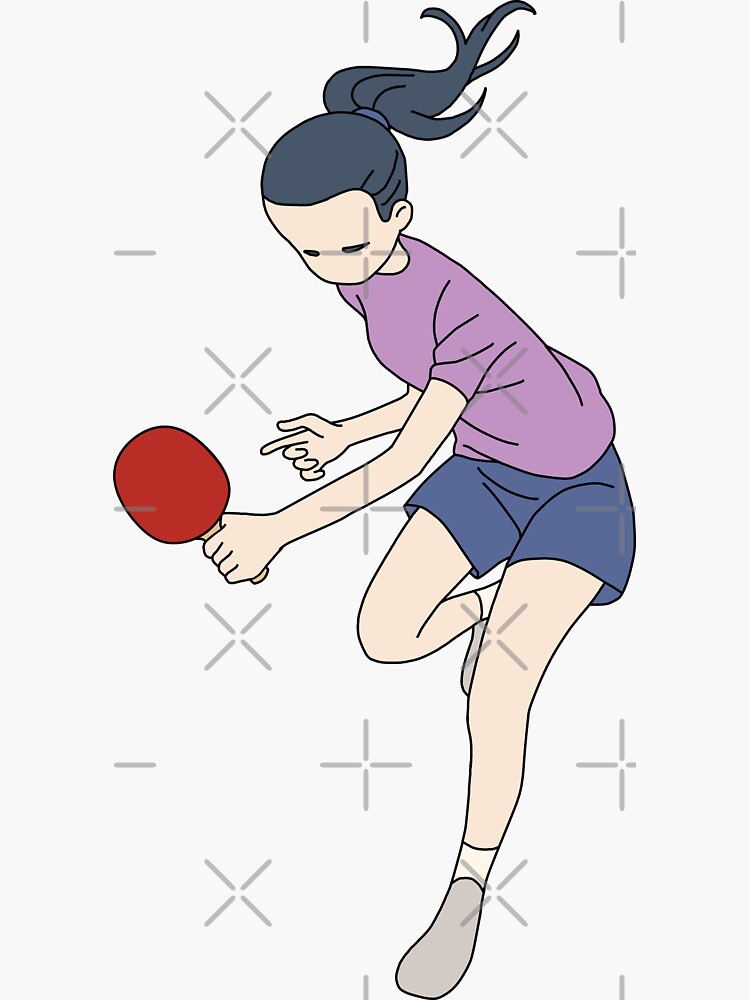 "Female Table Tennis Player" Sticker for Sale by line-on-line | Redbubble