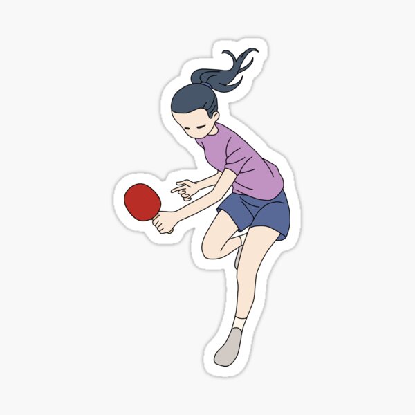 "Female Table Tennis Player" Sticker for Sale by line-on-line | Redbubble