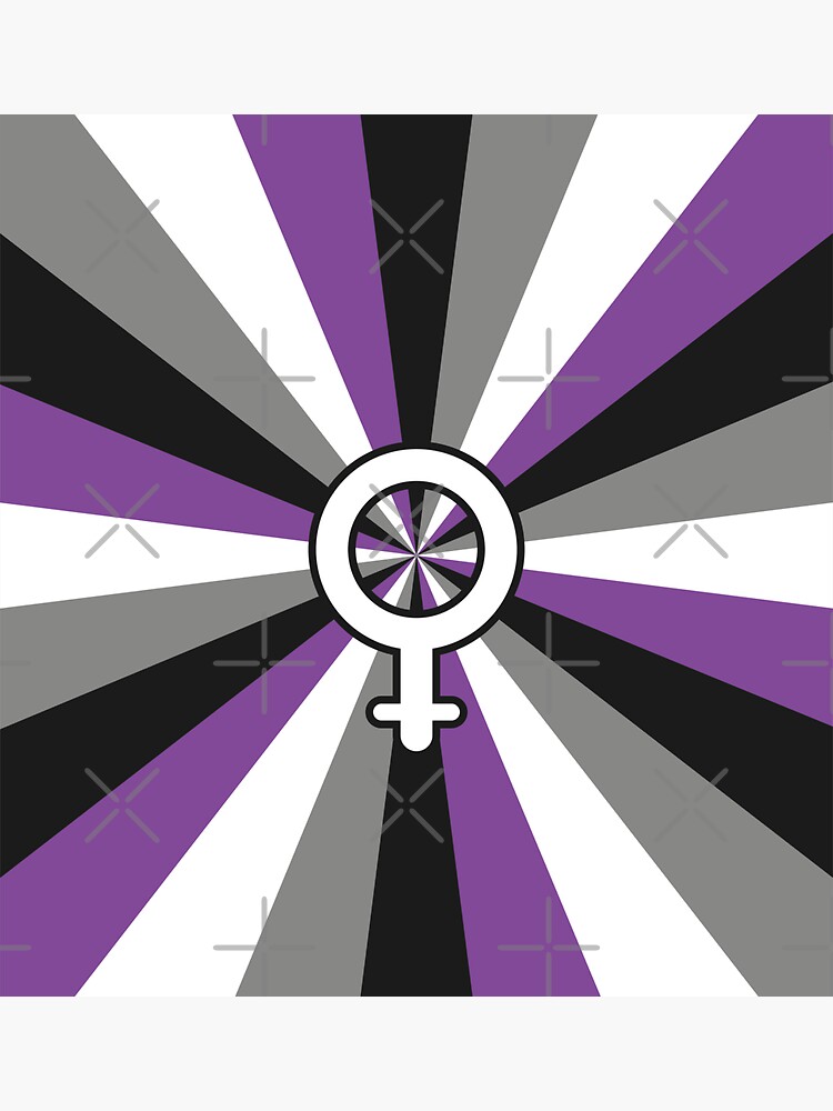 "Asexual flag print Cis female sign Abstract LGBTQ " Sticker for Sale ...