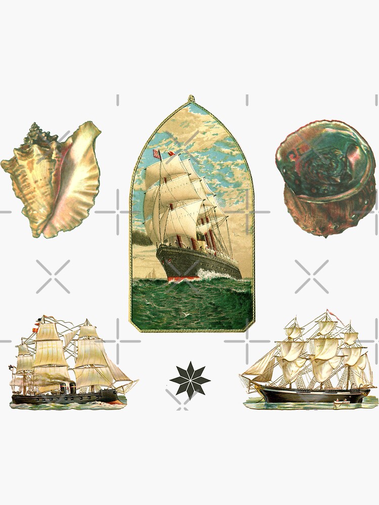 "Sailing Ships Sticker Pack - Vintage Sea Vessels " Sticker for Sale by ...