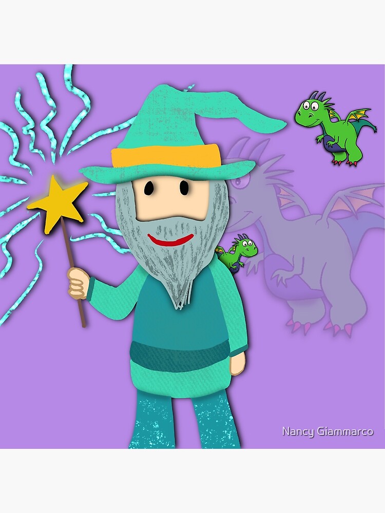 "Happy Wizard and Dragon" Poster for Sale by ngiammarco | Redbubble